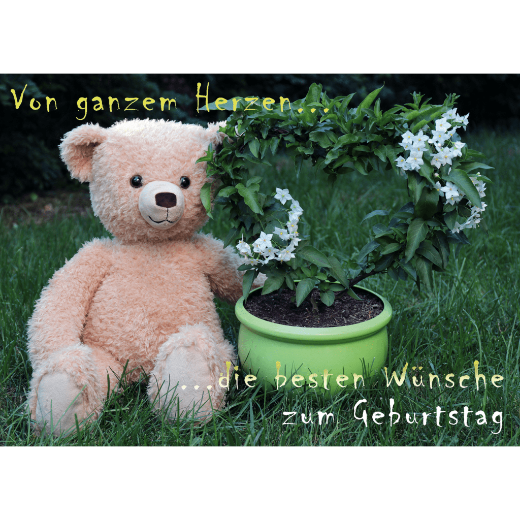 Postkarte - Von ganzem Herzen ... die besten Wünsche zum Geburtstag ...